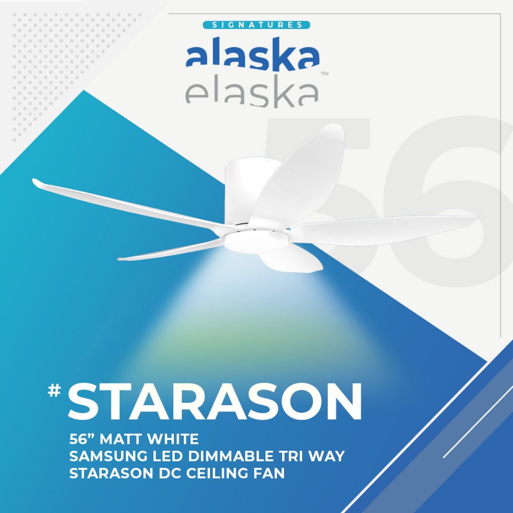 [Elaska] ESKYE 15" Corner DC Ceiling Fan (Black Dark Wood / Silver ...