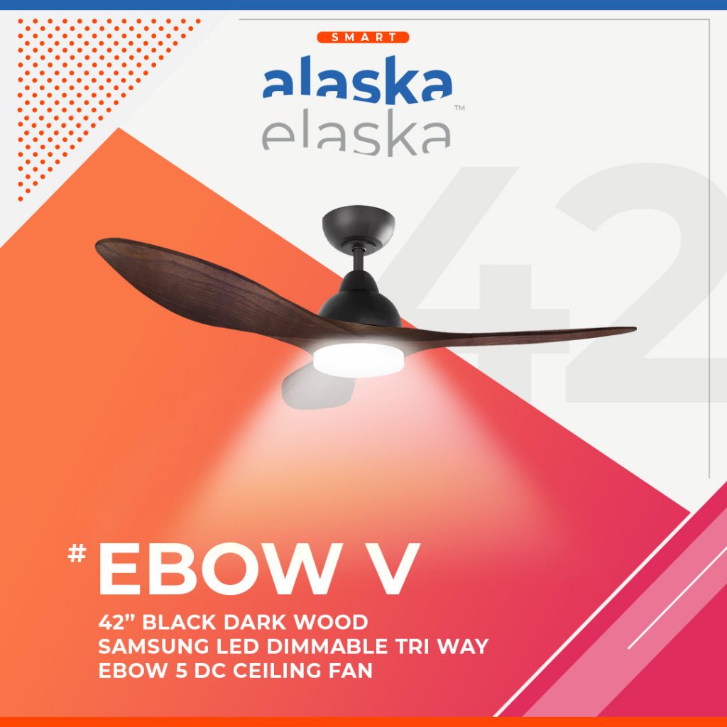 [Alaska] Bow V 42 DC Ceiling Fan with LED 3-Tone (SMART) | Alaska Fan ...