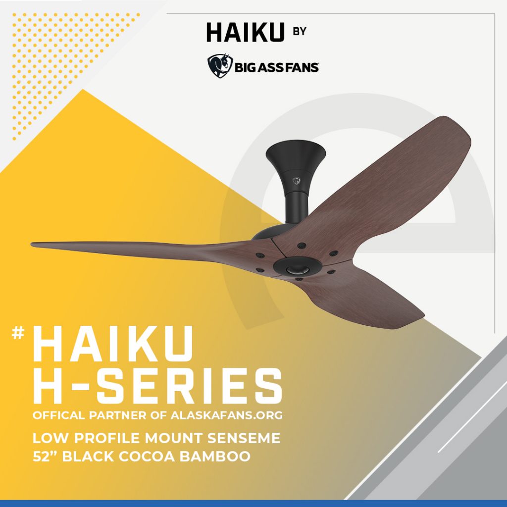 [HAIKU] H-Series 52" DC Ceiling Fan Black Aluminum, Low Profile Mount ...