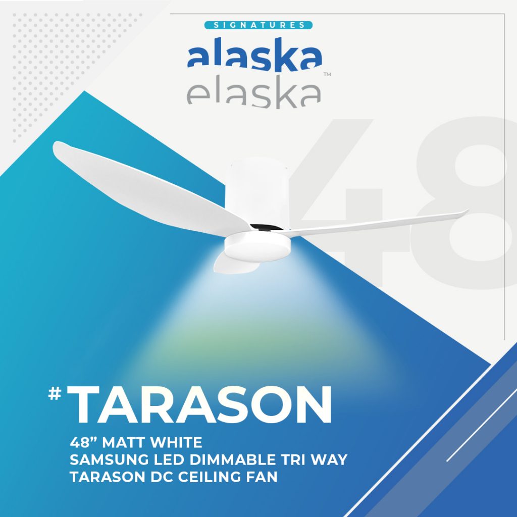 [Elaska] TARASON 48" DC Ceiling Fan + Samsung 20W LED Dim Tri Way ...